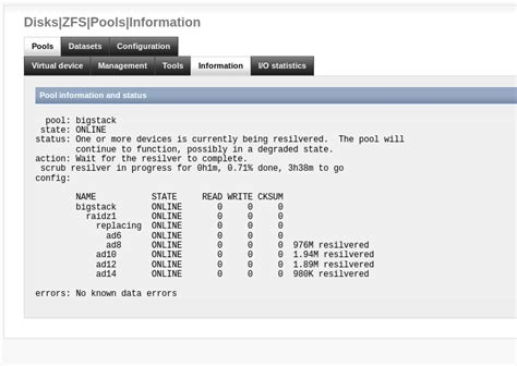 Replacing A Failed Disk On Freenas 07 In A Zfs Pool Mccartneys Musings