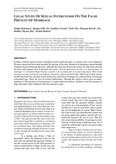 PDF LEGAL STUDY OF SEXUAL INTERCOURSE ON THE FALSE PRETEXT OF MARRIAGE
