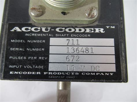 Accu Coder 711 Incremental Shaft Encoder 15vdc 672 Ppr Wow Industrial Automation Canada