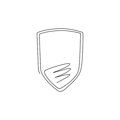 Premium Vector Single One Line Drawing Shield Secure And Protection Trendy Flat Style Icon