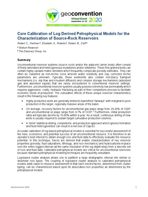 Core Calibration Of Log Derived Petrophysical Mode Pdf Petroleum
