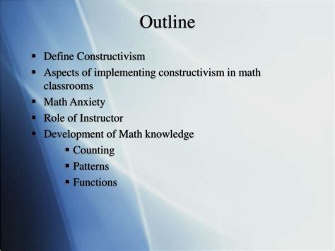 Ppt Implementing Constructivism In Mathematics Classrooms Powerpoint
