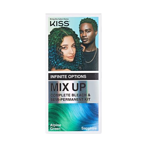 Kiss Mix Up Complete Bleach And Semi Permanent Hair Color Kit Sapphire