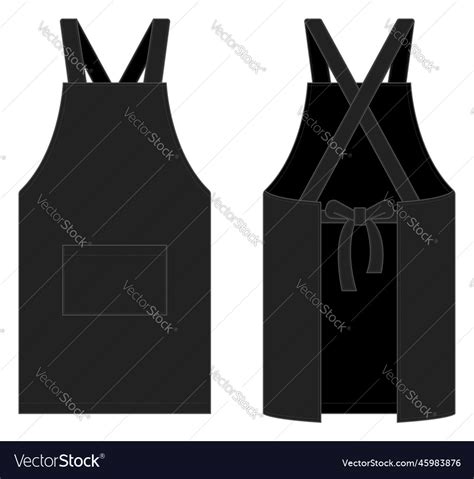 Apron Template Frontback Black Royalty Free Vector Image