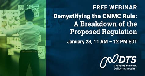Register For Cmmc Webinar Tomorrow Dts Posted On The Topic Linkedin