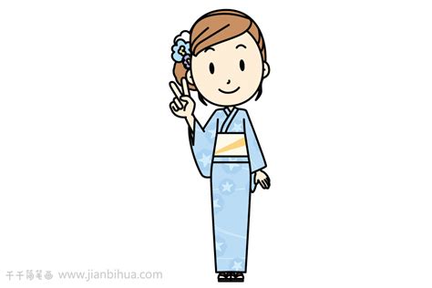 日本女孩简笔画 一起来摆拍 女孩简笔画