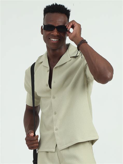 Shop Stylish Ash Dobby Green Co Ord Set Online