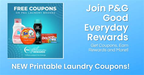 Sign Up For Pandg Good Everyday Rewards For Printable Laundry Coupons And