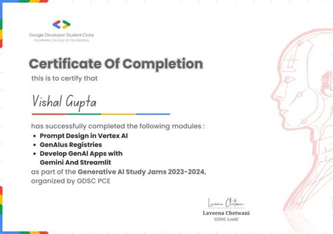 Vishal Gupta On Linkedin Gdsc Certificate Learning Developer