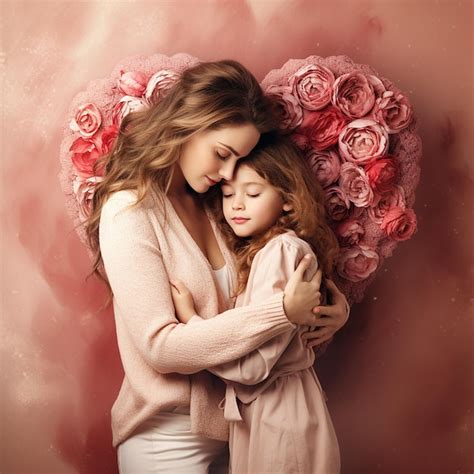 Madre Abrazando A Su Hija Foto Premium