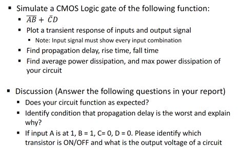 solved simulate a cmos logic gate of the following