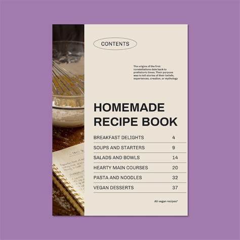 Free Vector Modern Simple Homemade Recipe Book Table Of Contents