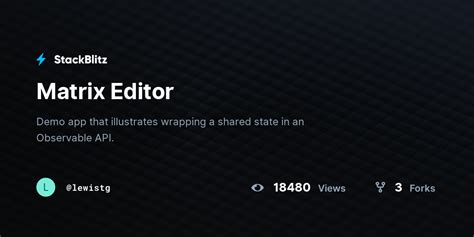 Matrix Editor Stackblitz