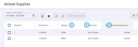 AG Grid Filtering Options Proline