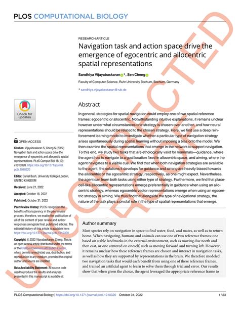 Pdf Navigation Task And Action Space Drive The Emergence Of Egocentric And Allocentric Spatial