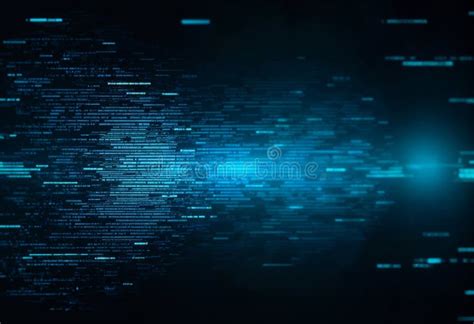 Abstract Digital Data Stream Binary Code Cyber Technology Network Flow Glowing Lines Digital