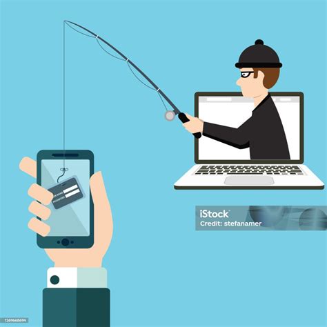 피싱 사기 해커 공격 및 웹 보안 벡터 개념 피싱 및 사기 온라인 사기 및 도둑질의 일러스트 강도에 대한 스톡 벡터 아트 및 기타 이미지 Istock