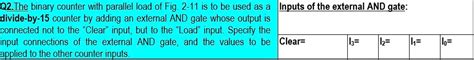 Q2 The Binary Counter With Parallel Load Of Fig 2 11 Is To Be Used As