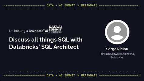 serge rielau on linkedin discuss all things sql with databricks sql architect