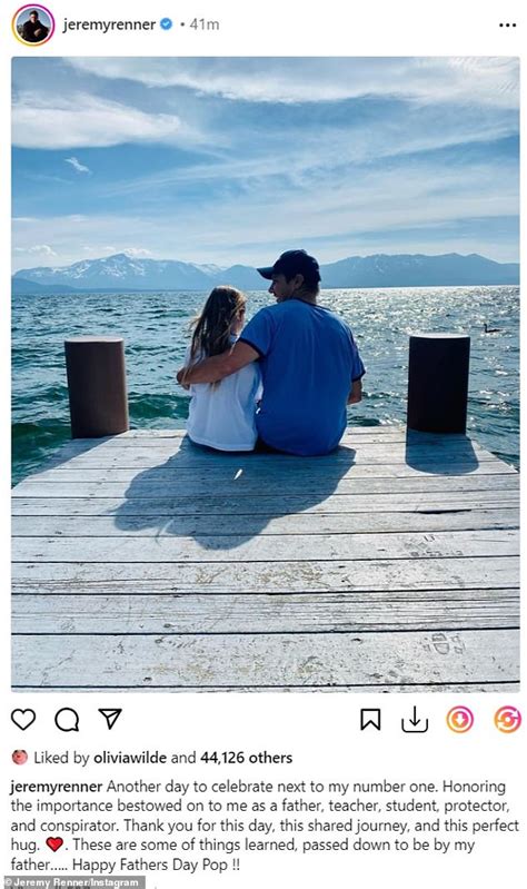 Jeremy Renner Honors Daughter Ava In A Sweet Fathers Day Post As He