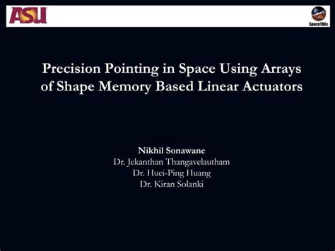 Precision Pointing In Space Using Arrays 1 Ppt