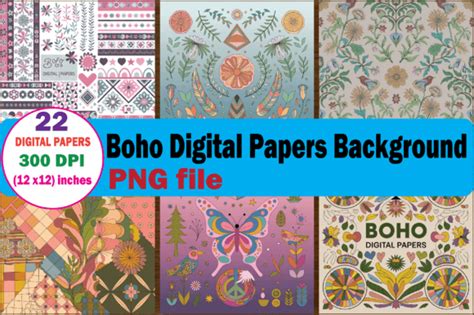 Boho Digital Papers Background Graphic By Light Express · Creative Fabrica