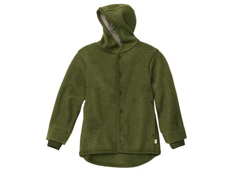 Disana Kinder Jacke Mit Kapuze Bio Merinowolle Walk Oliv Gr 8692