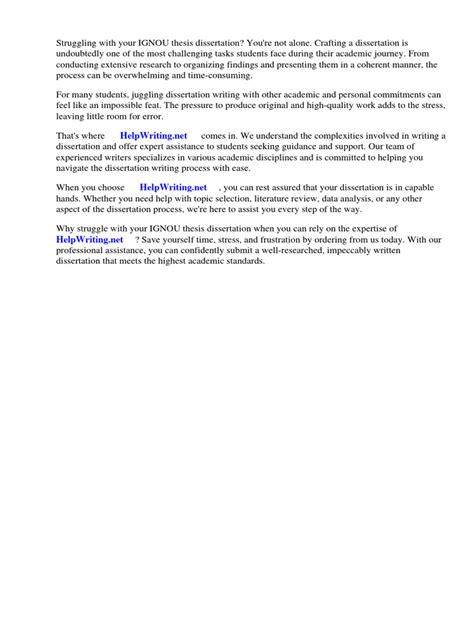 Ignou Thesis Dissertation Pdf Thesis Doctor Of Philosophy