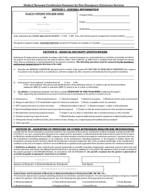 Fillable Online Physician Certification Statement For Medical Transport Fax Email Print