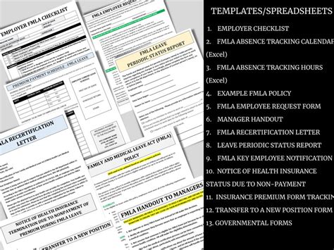 Fmla Template Bundle Fmla Tracker Spreadsheet Ms Editable Word Excel Documents Tracking