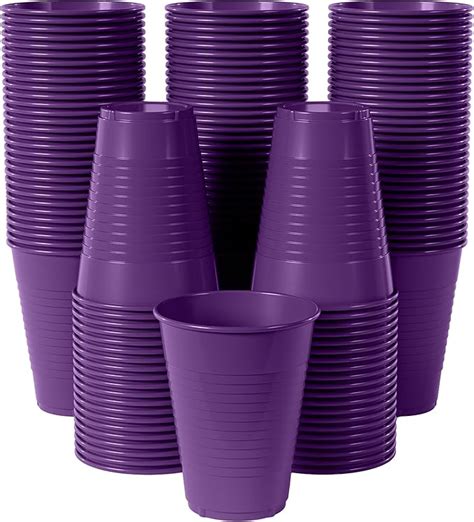 Exquisite 12 Oz Purple Plastic Cups Ii 50 Count Bulk Pack
