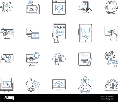 Information Technology Outline Icons Collection It Computing Software Networking Solutions