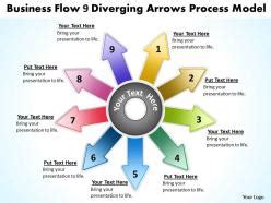 Flow Diverging Arrows Process Model Cycle Diagram PowerPoint Slides Templates PowerPoint