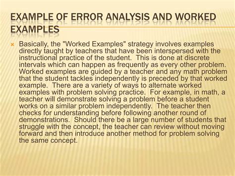 Example Of Error Analysis And Worked Examples Pptx