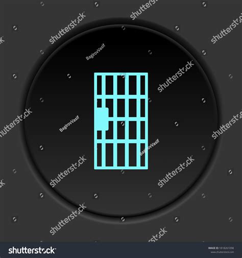 Round Button Icon Jail Door Button Stock Vector Royalty Free 1818261098 Shutterstock