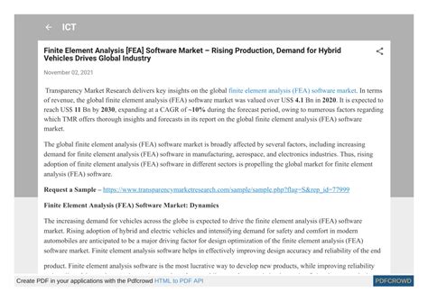 Ppt Finite Element Analysis [fea] Software Market Analysis Till 2030 Powerpoint Presentation