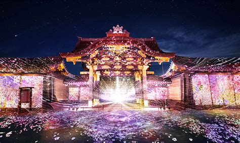 世界遺産 京都二条城でフラワーズバイネイキッド2020年春開催二条城桜まつり2020夜間イベントで桜まつり入場チケット販売中