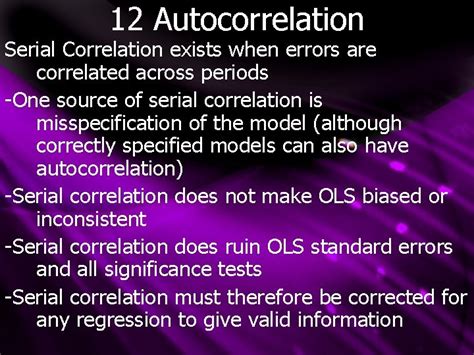 Autocorrelation Serial Correlation Exists When Errors Are