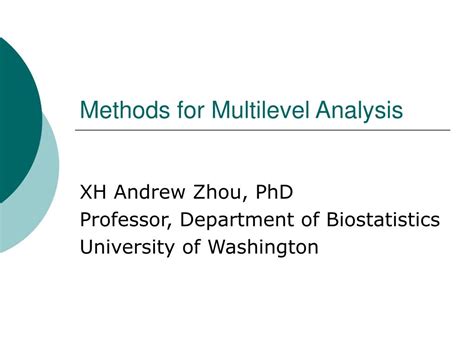 Ppt Methods For Multilevel Analysis Powerpoint Presentation Free Download Id3497270