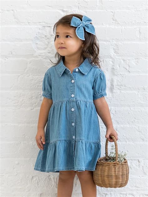 Organic Pippa Chambray Short Sleeve Shirt Dress Minted Method