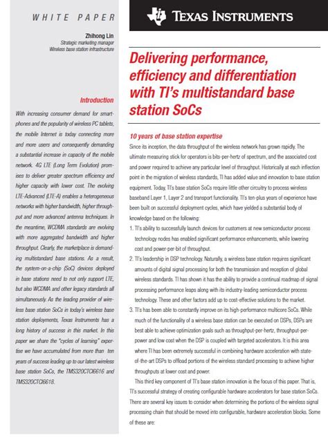 delivering performance efficiency and differentiation with ti s
