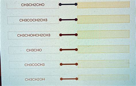 What Is The Structural Formula For Each Ch3ch2ch2oh Ch3coch2ch3 Ch3chohch2ch3 Ch3cho Ch3coch3