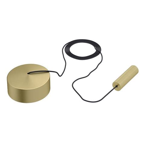 Arezzo Light Pull Cord Switch With Brushed Brass Knurled Handle