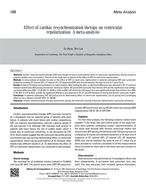 pdf effect of cardiac resynchronization therapy on ventricular