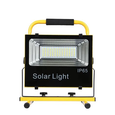 Solar Led Portable Flood Light Red Blue Flashes Emergency Rechargeable W W Led Flood Light