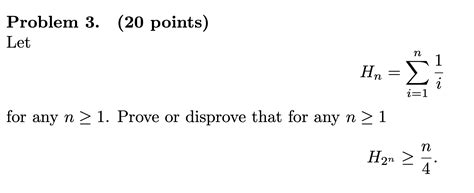 Solved Problem Points Let I For Any N Prove Chegg Com