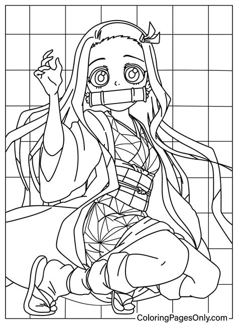 Sexy Nezuko Kostenlose Ausdruckbare Malvorlagen