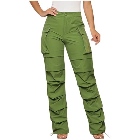 Wdfiry Cargo Pants For Women High Waisted Casual With Pocket Solid