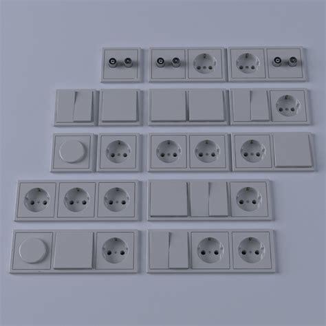 Plug Socket Light Switch Set 3d Model 18 C4d Fbx Free3d
