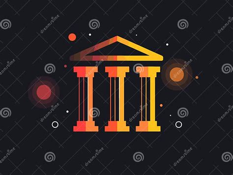 Building With Three Columns And A Triangular Roof Stock Illustration